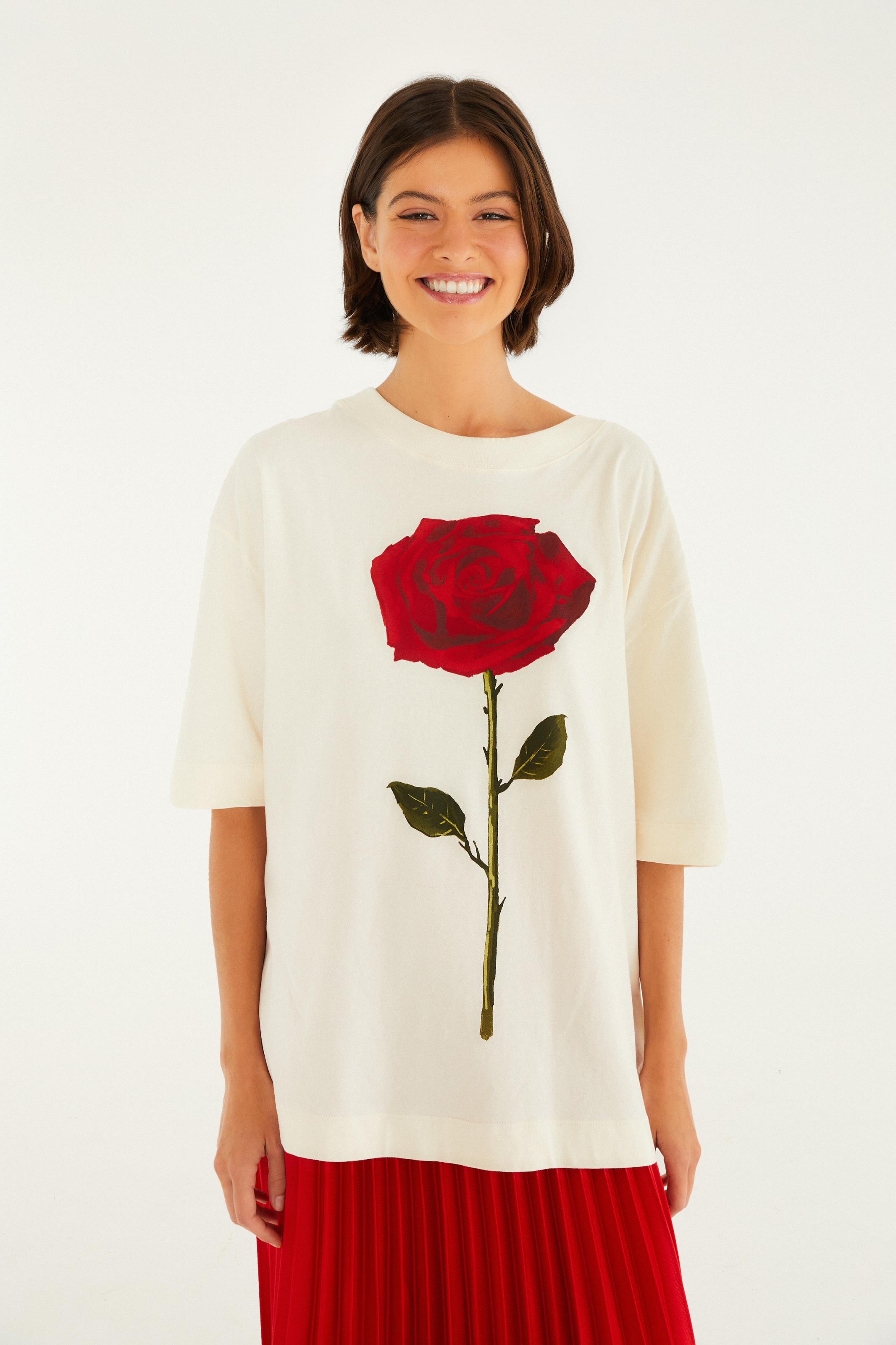 T-Shirt Over Farm Rio Rosa